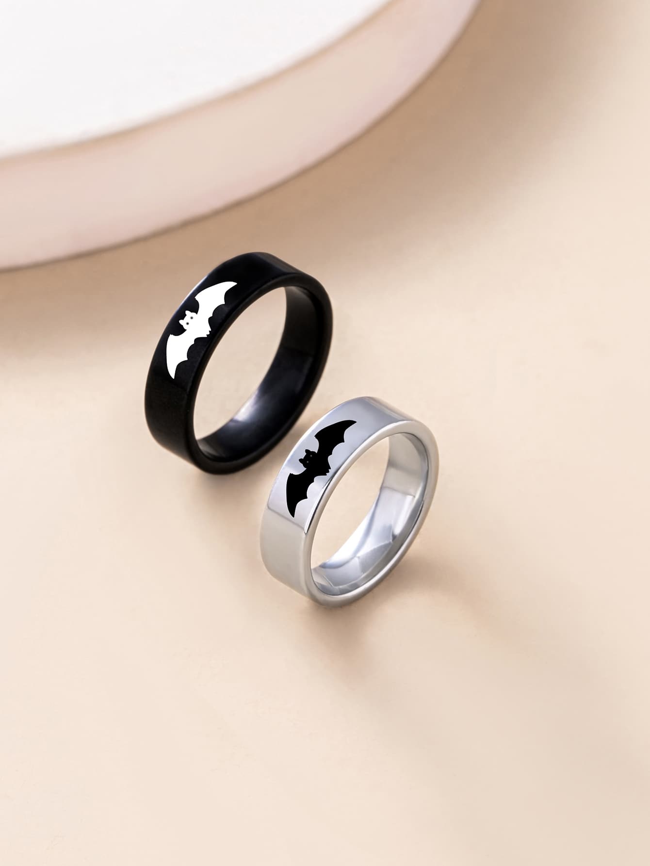 suteyi 2pcs Stainless Steel Couple Rings | SHEIN USA