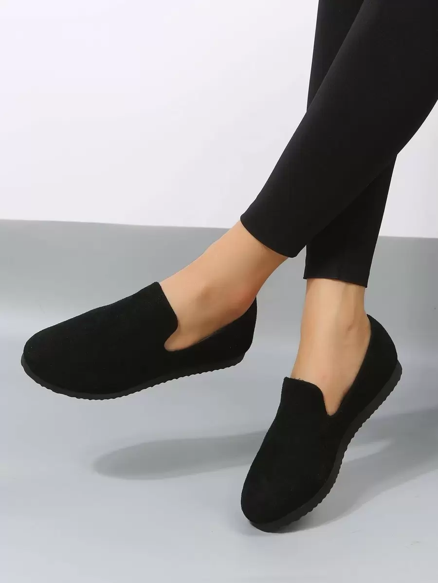 Faux Suede Flat Loafers,Women's New Comfortable Commuting One-footed ...