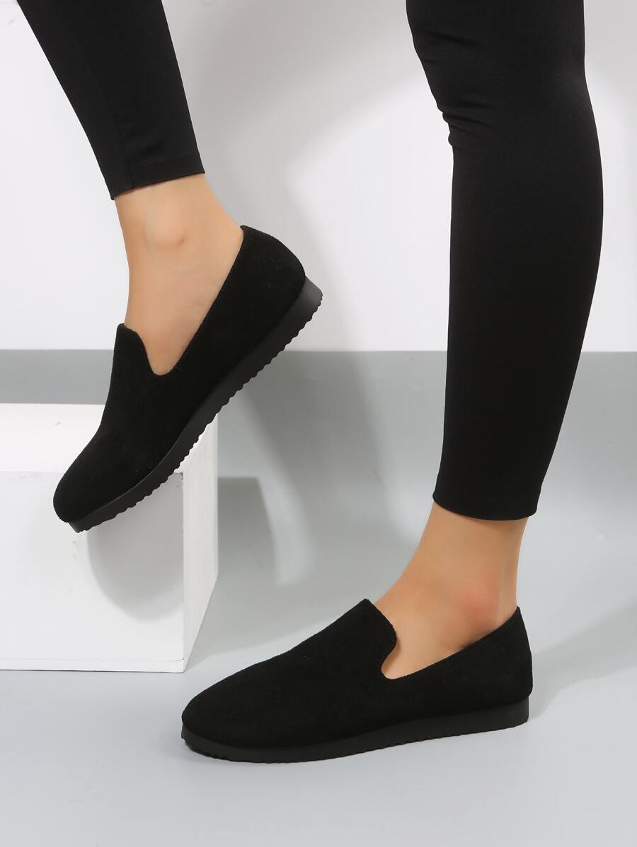 Faux Suede Flat Loafers,Women's New Comfortable Commuting One-footed ...