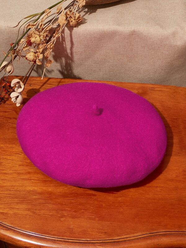 SHEIN MOD Boina unicolor mezcla de lana | Moda de Mujer | SHEIN México