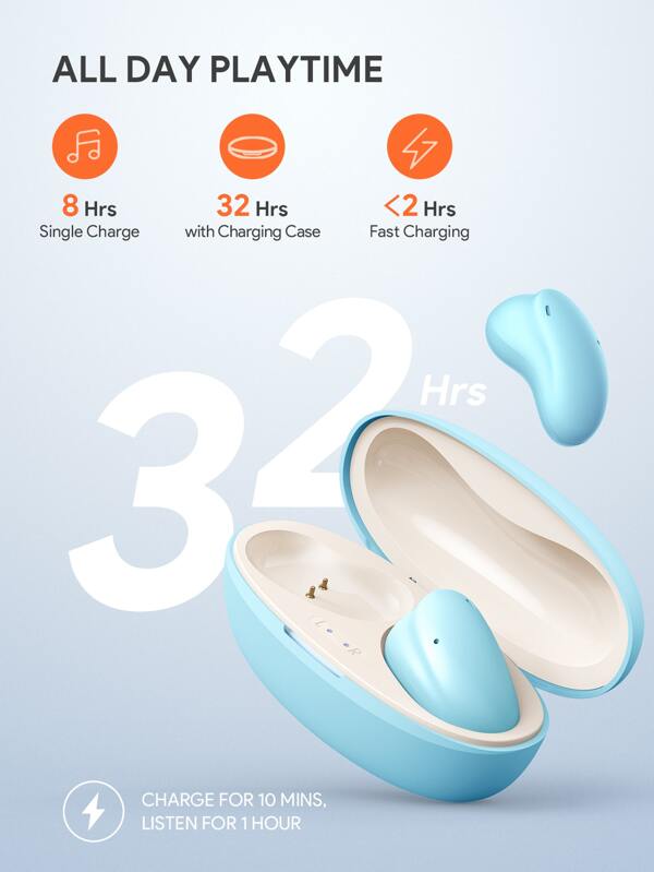 JMMO Mini True Wireless Earbuds 0.14oz (4g) With 10mm Drivers,USB-C For ...