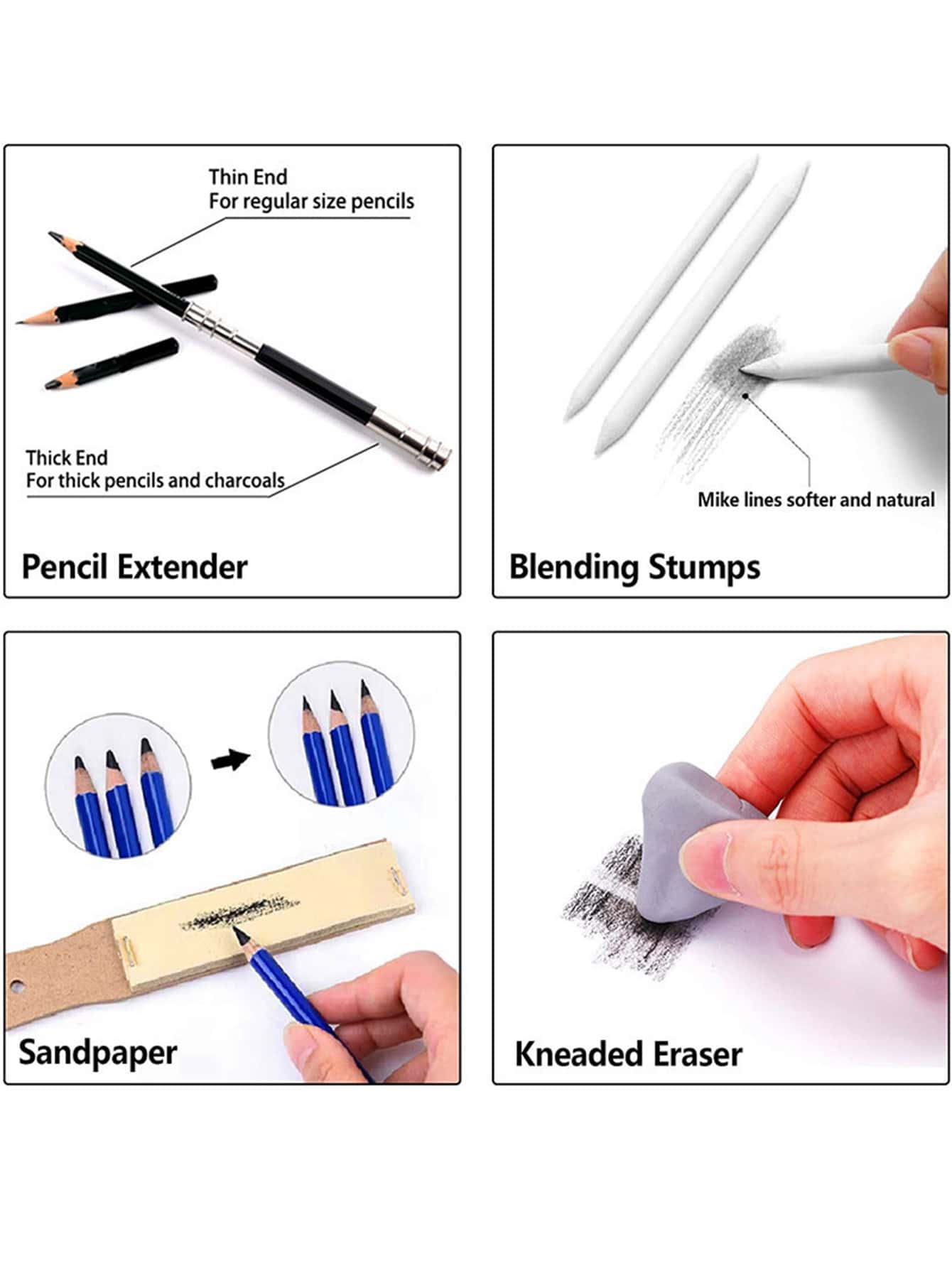 Professional 50 Pieces Art Drawing Sketch Tools Kit With Sketch Book ...