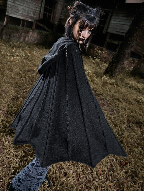 Goth Tie Front Cape | SHEIN UK