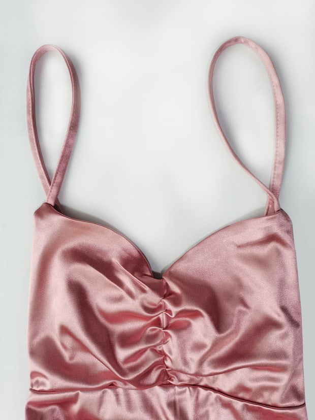 Joyfunear Nette jurk Buste met ruches Gespleten dij Veter zonder rug ...