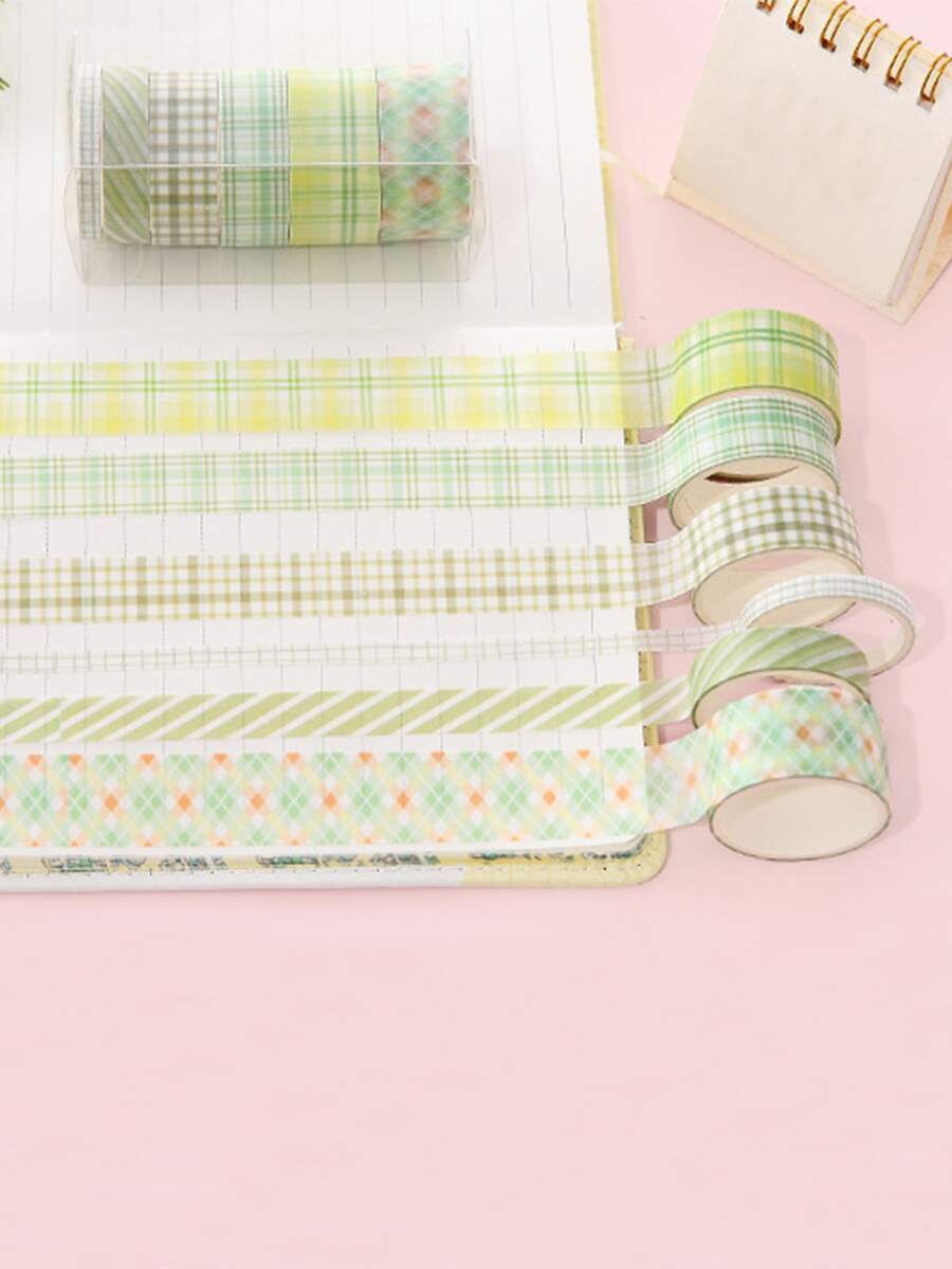 6rolls Plaid Pattern Washi Tape | SHEIN USA