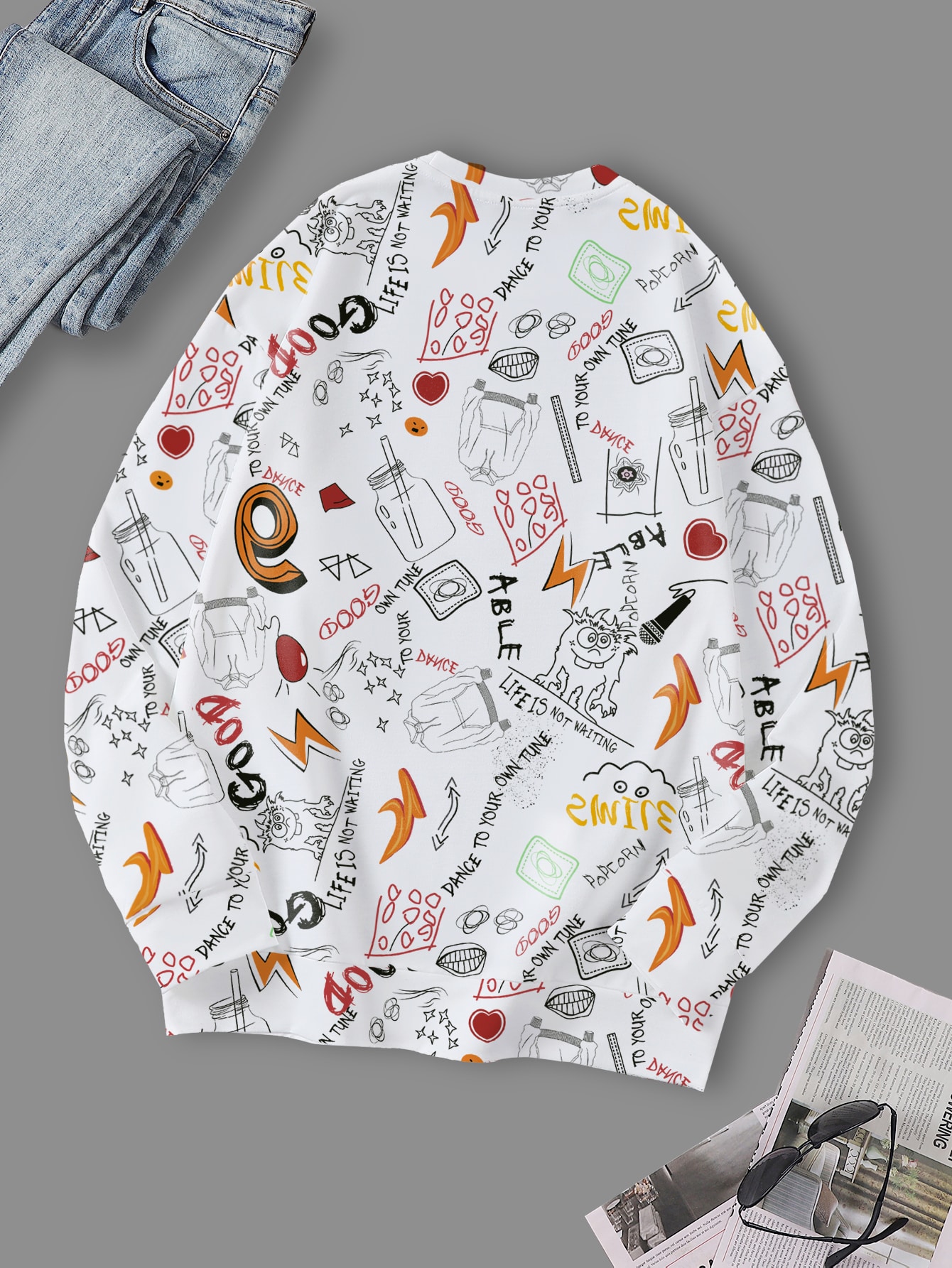 Manfinity EMRG Men Cartoon And Slogan Graphic Pullover | SHEIN USA