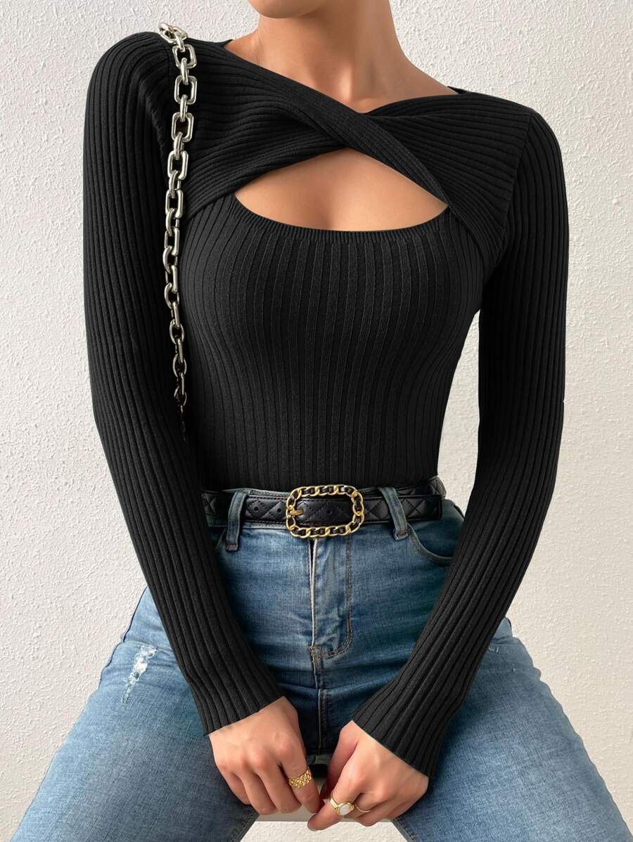 SHEIN Raffinéa Cut Out Twist Front Sweater for Sale Australia| New ...