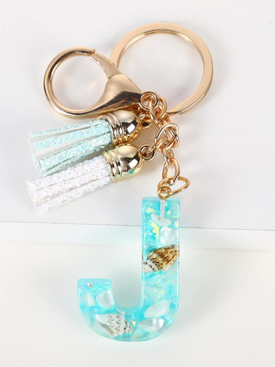 Tassel & Letter Charm Keychain | SHEIN USA