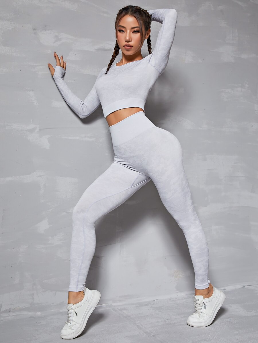 Yoga Trendy 2pcs Seamless High Stretch Fitness Yoga Suit Gym Outfits