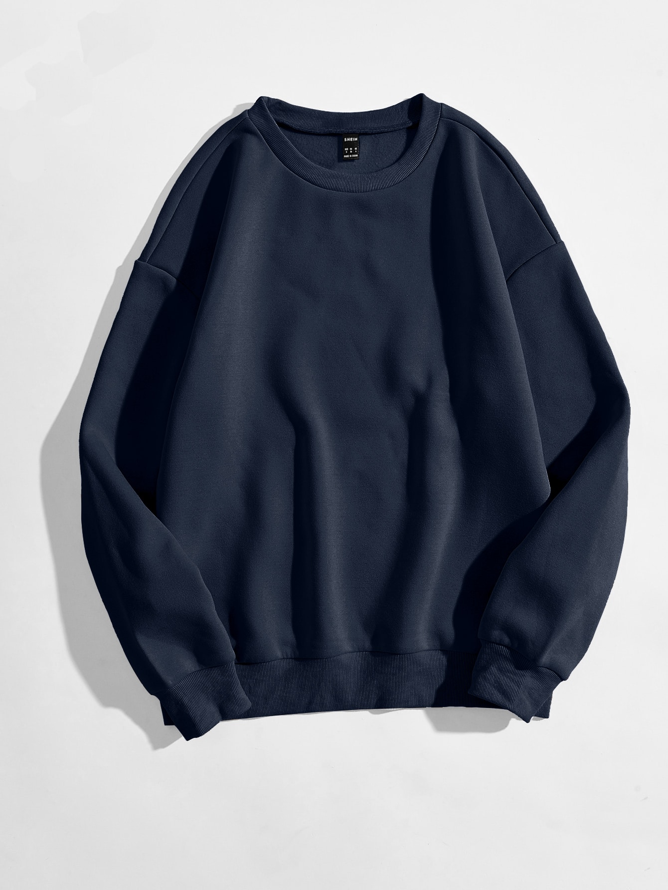 Plus Solid Drop Shoulder Sweatshirt