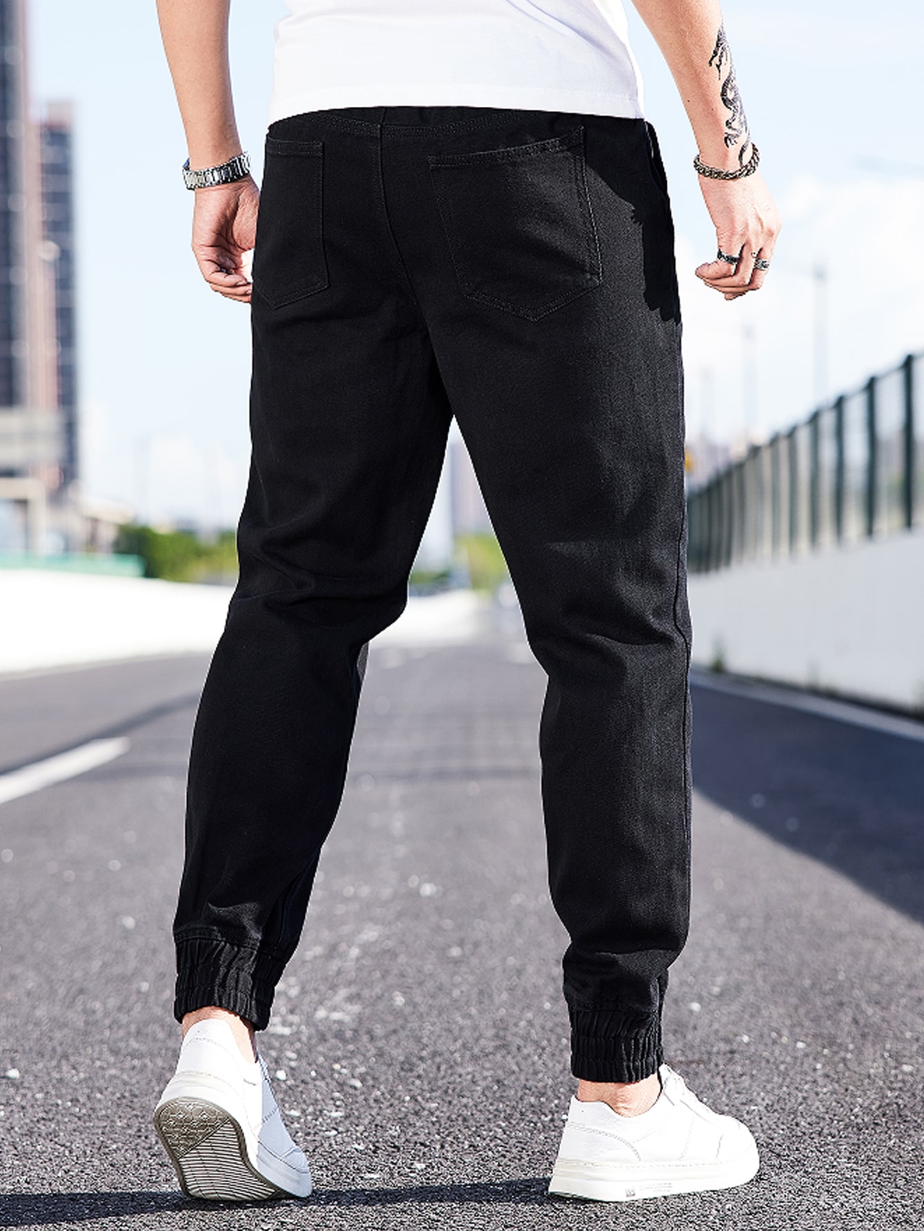 Manfinity Sporsity Men Cotton Drawstring Waist Jogger Jeans | SHEIN USA