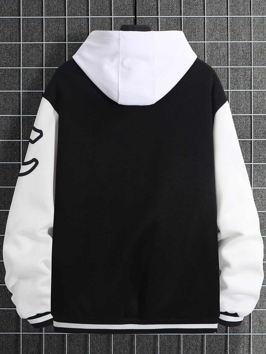 Manfinity Sporsity Loose Fit Men's Two-Tone Varsity Jacket Without ...