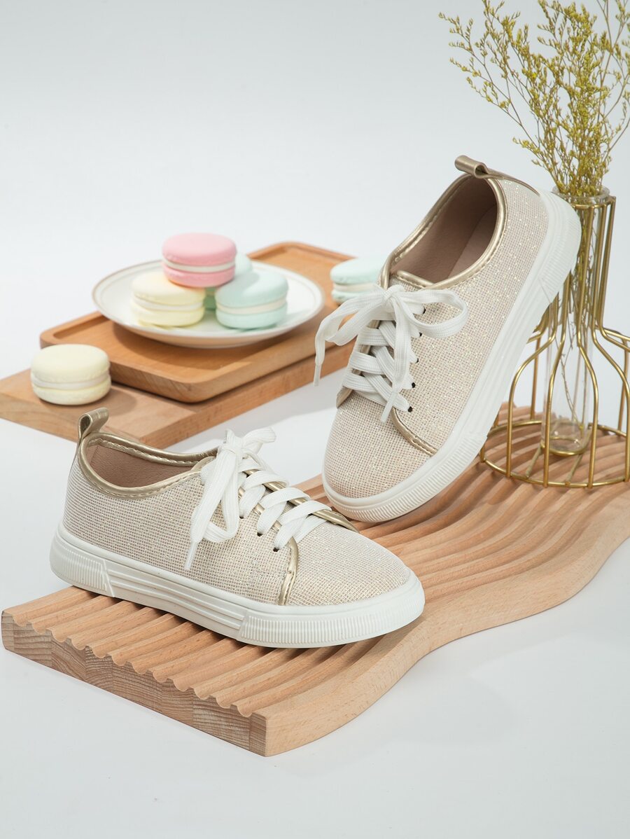 Girls Lace-up Front Canvas Shoes | SHEIN EUR