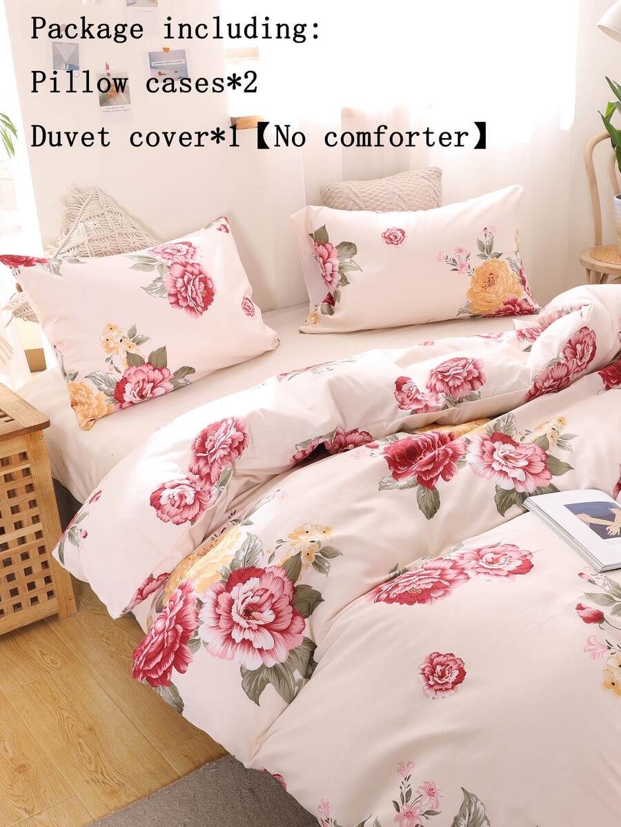 Flower Print Duvet Cover Set Without Filler | SHEIN UK