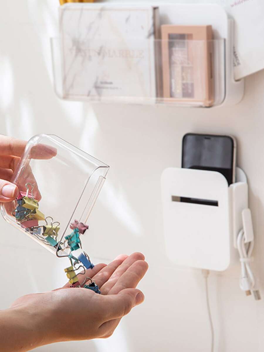 1pc Clear Design Wall Mounted Storage Box | SHEIN UK