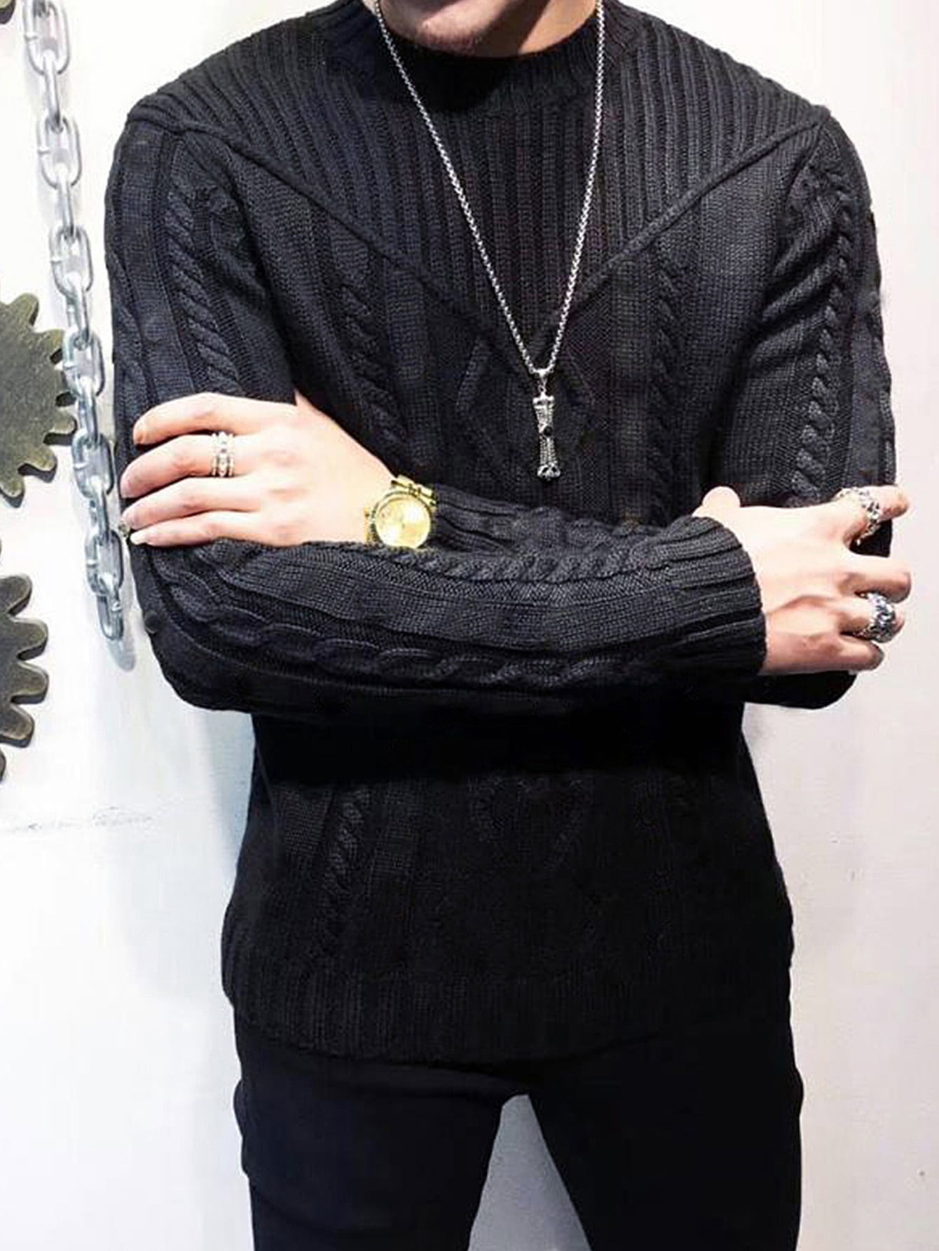 Manfinity Homme Men Solid Ribbed Knit Sweater | SHEIN USA