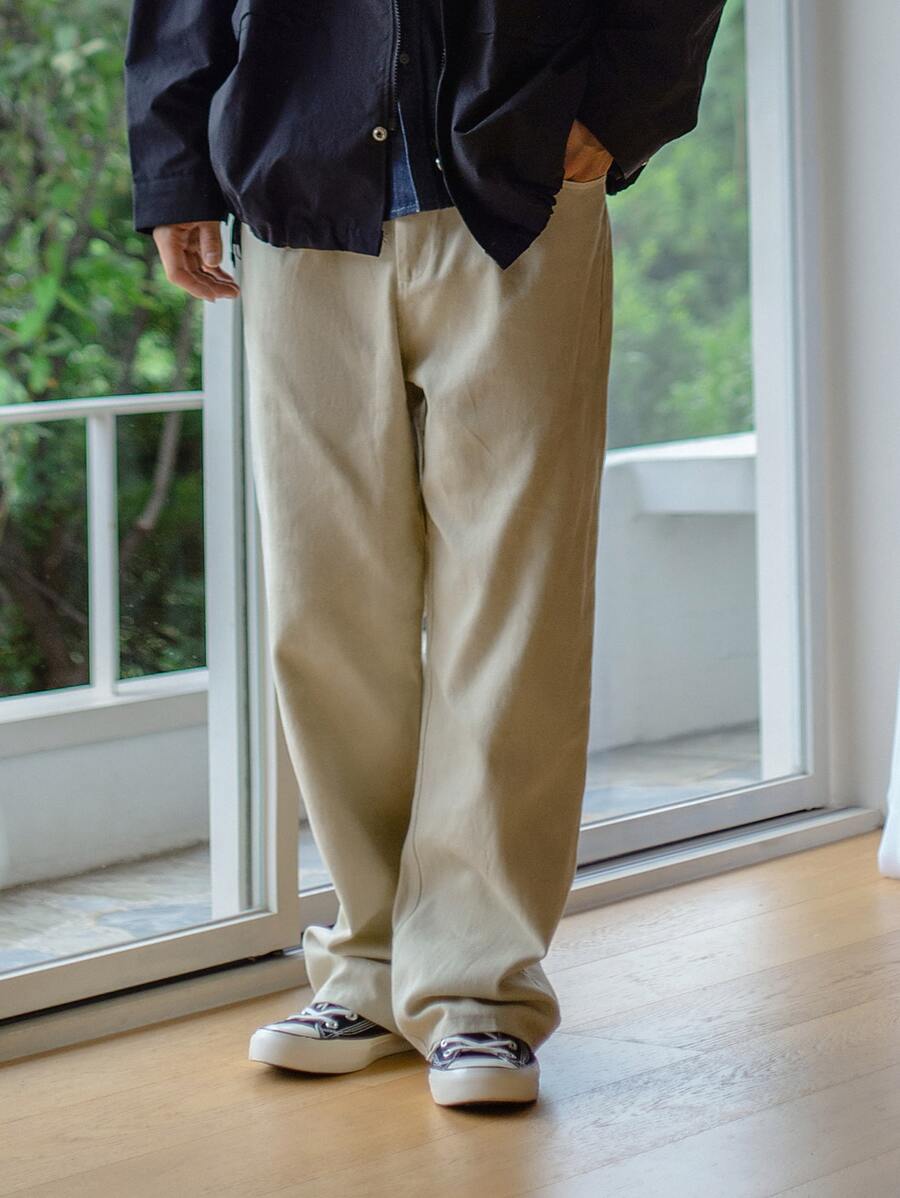 DAZY Men Zipper Fly Straight Leg Trousers | SHEIN UK