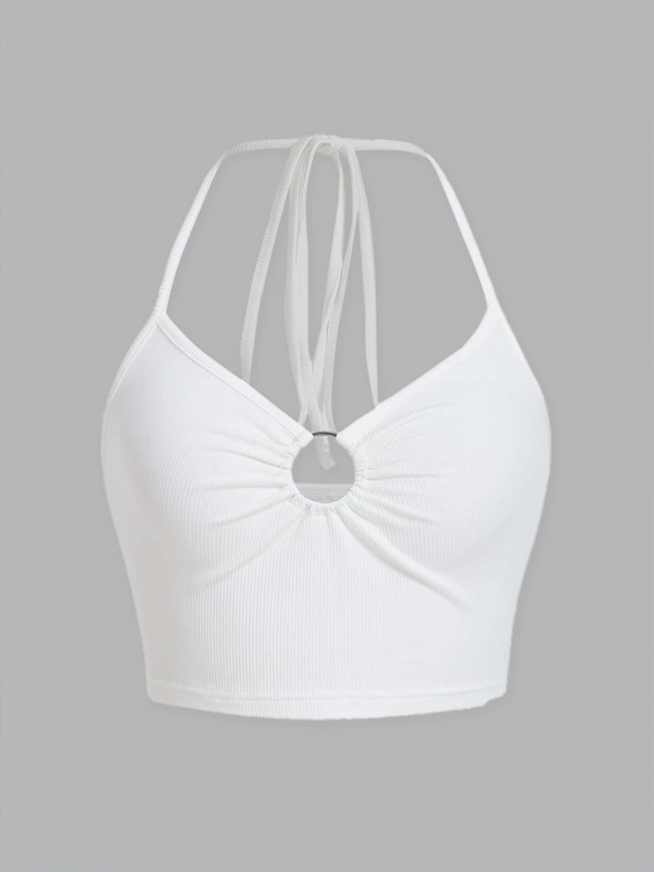 SHEIN ICON Ring Linked Tie Backless Halter Top | SHEIN USA