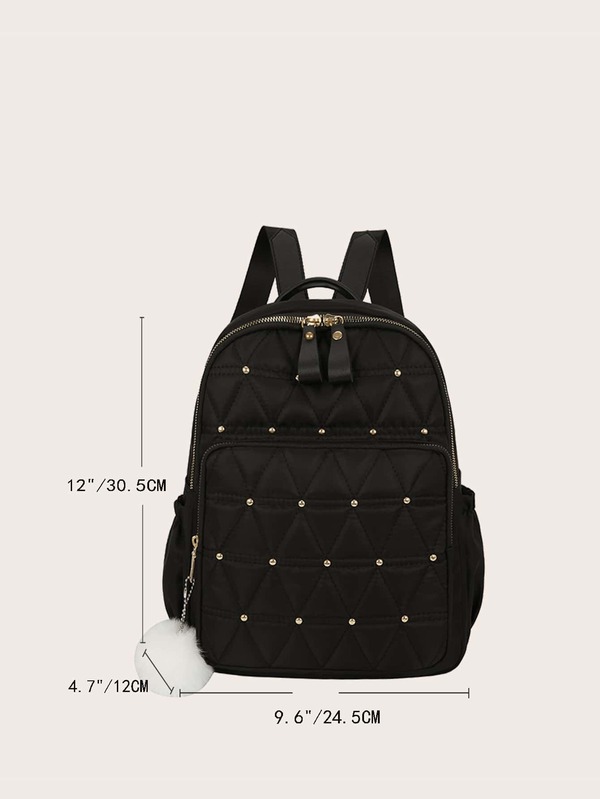 Studded Decor Backpack With Bag Charm | SHEIN USA