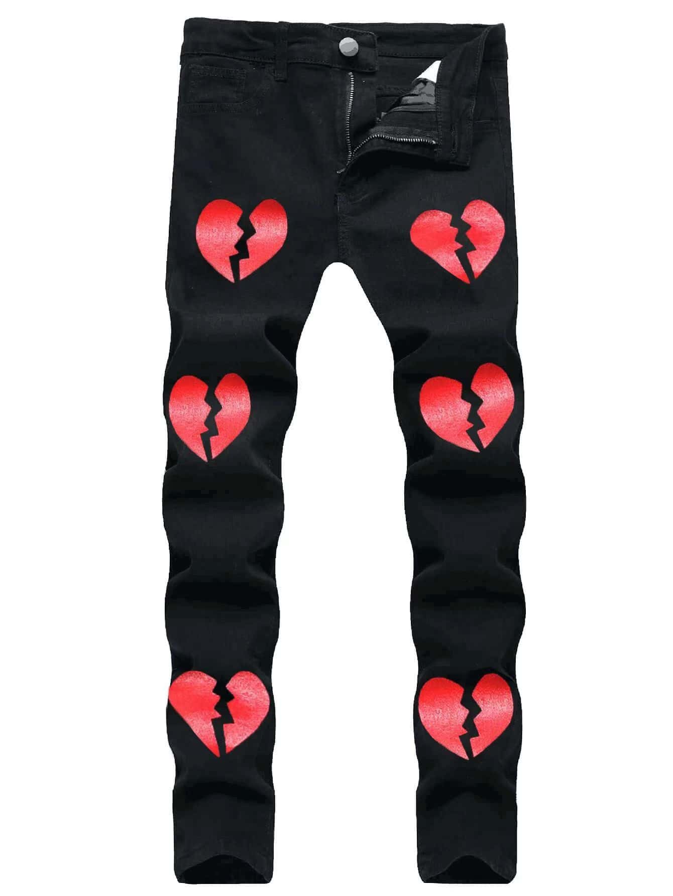 Manfinity EMRG Men Random Heart Print Jeans | SHEIN USA
