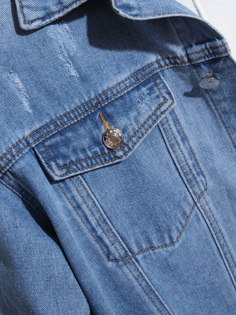 Manfinity Hypemode Loose Fit Men's Denim Jacket With Flap Pockets ...