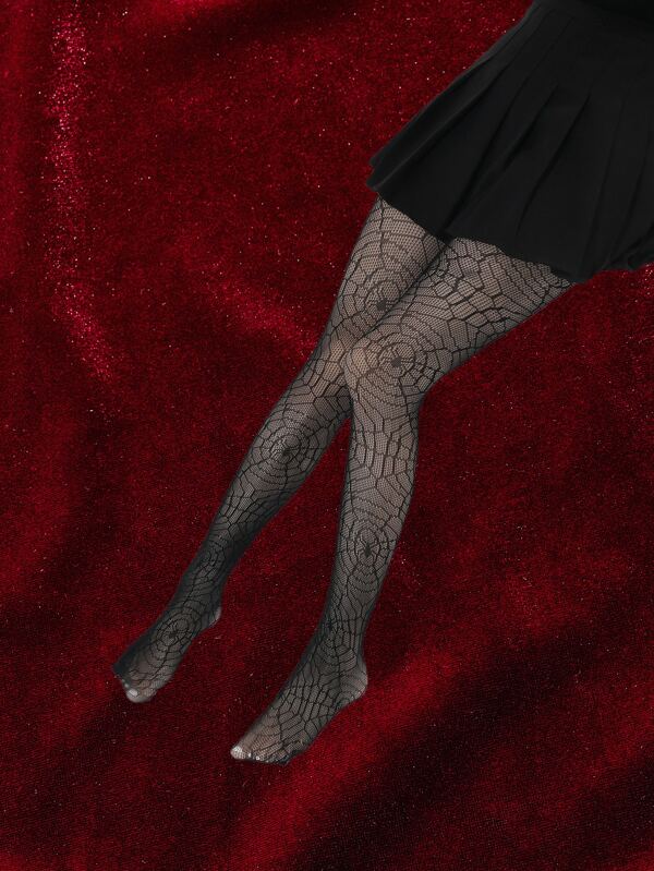 Goth Spider Web Pattern Fishnet Tights | SHEIN USA