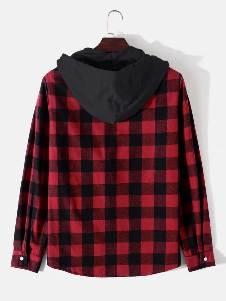 Camisas Con Capucha A Cuadros Para Hombre