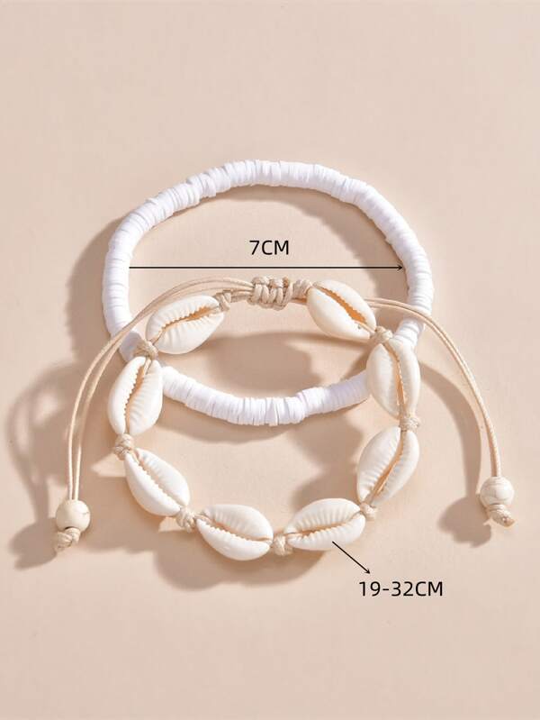 2pcs Shell Decor Anklet | SHEIN
