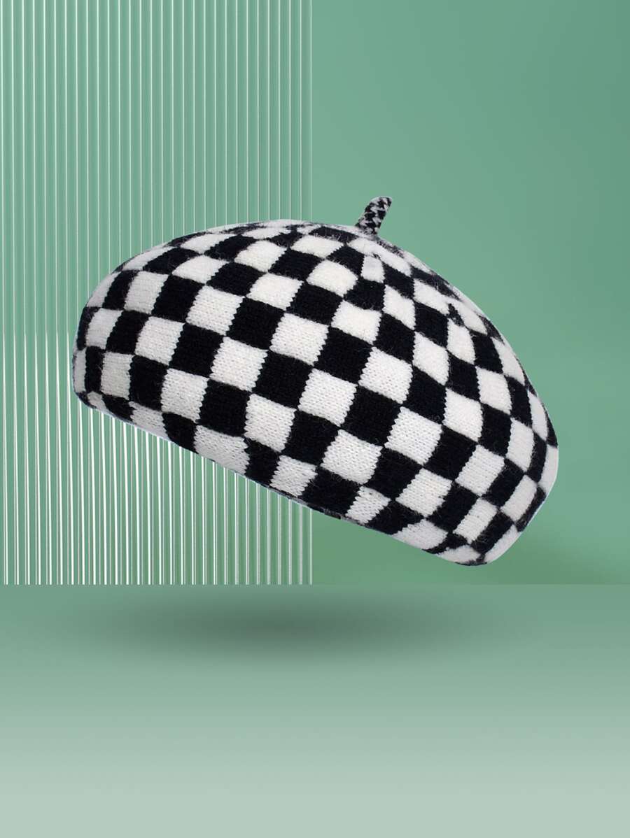 Checkered Pattern Beret | SHEIN USA
