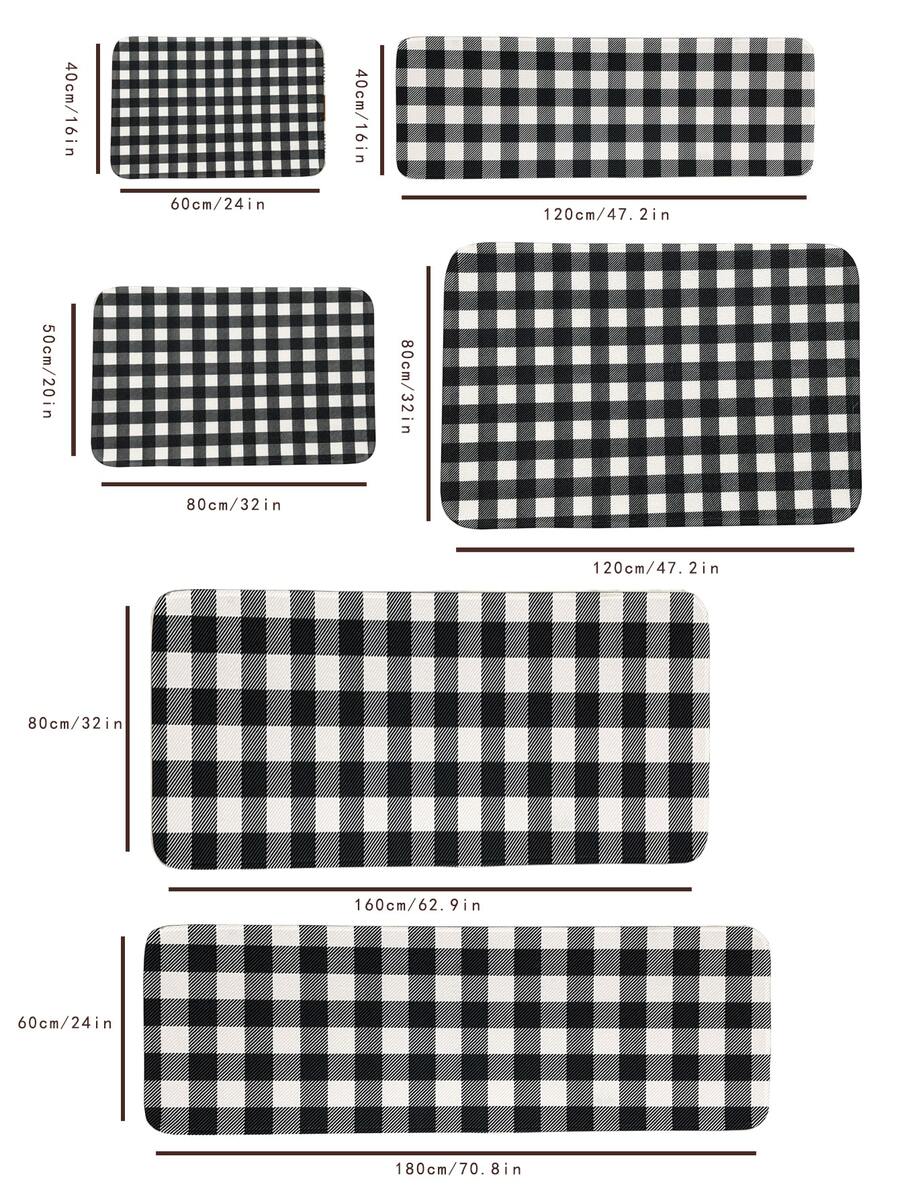 Gingham Pattern Kitchen Rug | SHEIN USA