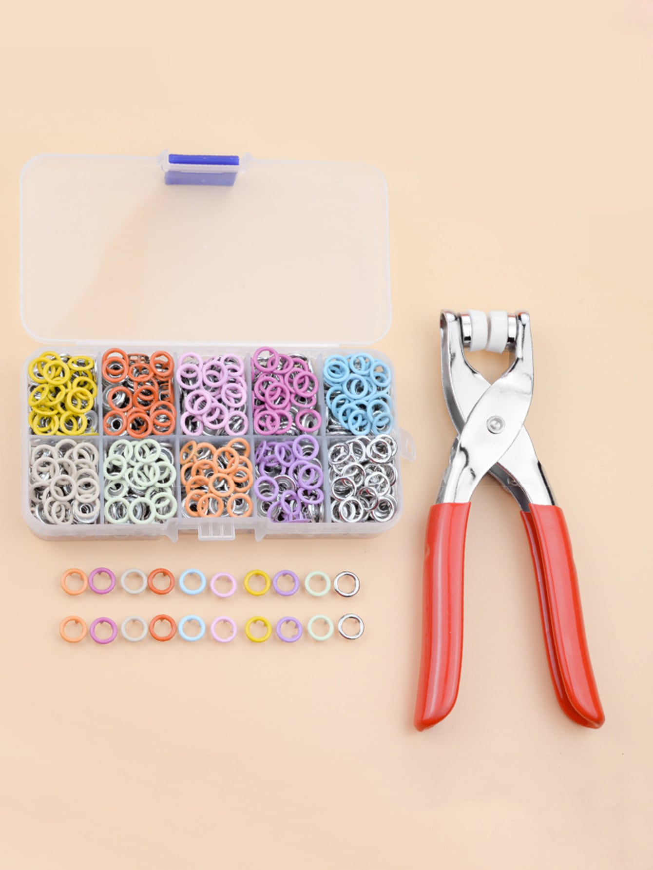 100 piezas botón de color al azar con 1 pieza caja de almacenamiento ...