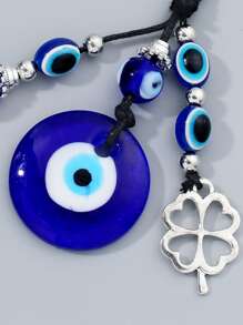 Street 1 X Creative Glass Blue Devil Eye Keychain For Women, Braided ...