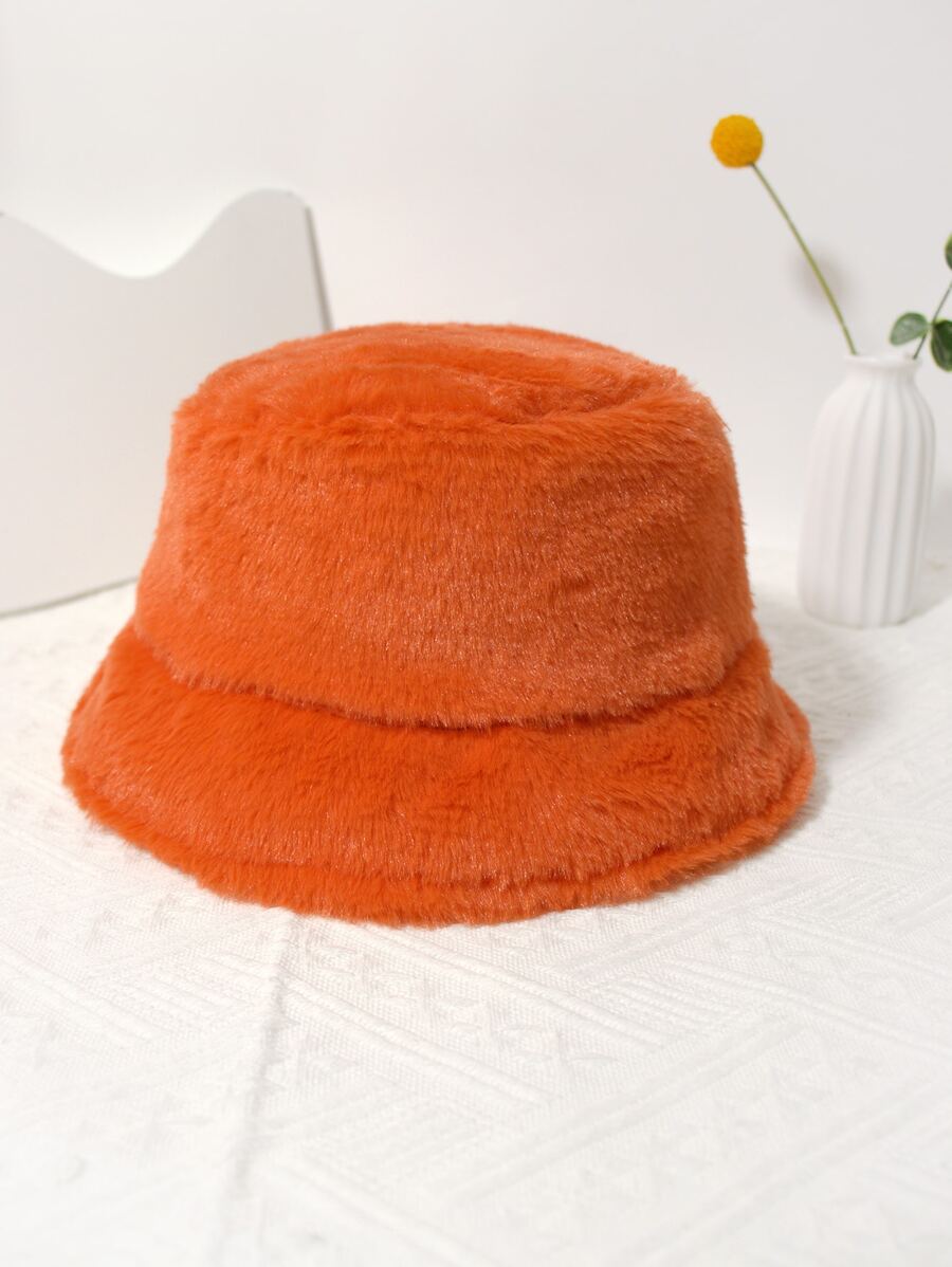 Solid Fluffy Bucket Hat | SHEIN USA