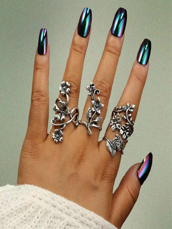 Is That The New Fairycore 4pcs Flower Decor Ring ??| ROMWE USA