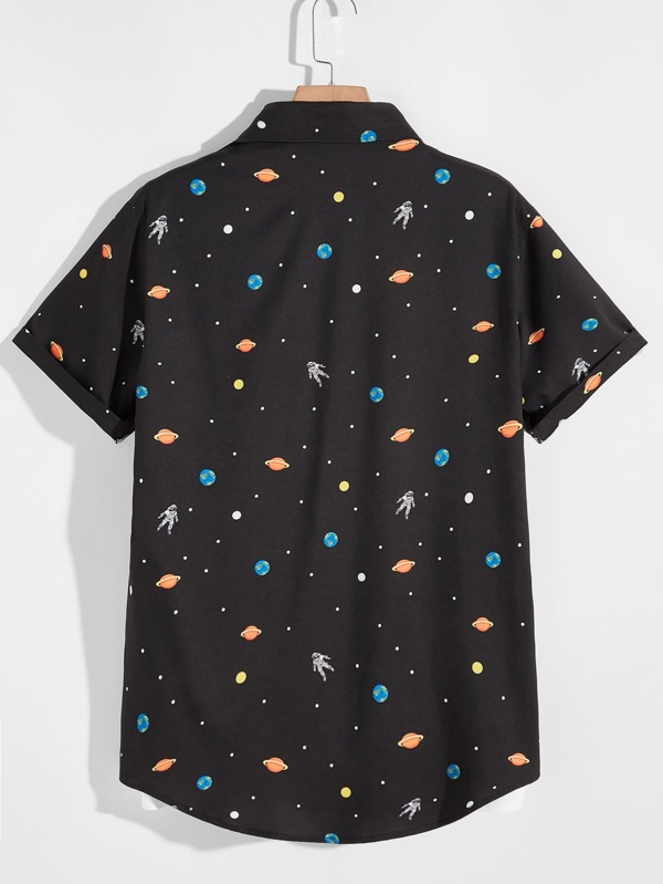 Manfinity Hypemode Men Galaxy And Astronaut Shirt Without Tee | SHEIN USA