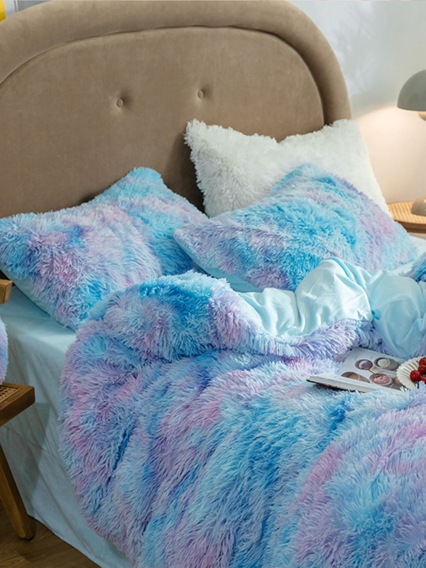 Tie Dye Shaggy Duvet Cover Set Without Filler Shein Usa