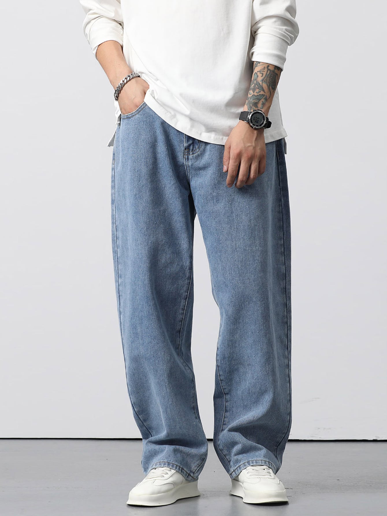 Men Slant Pocket Jeans