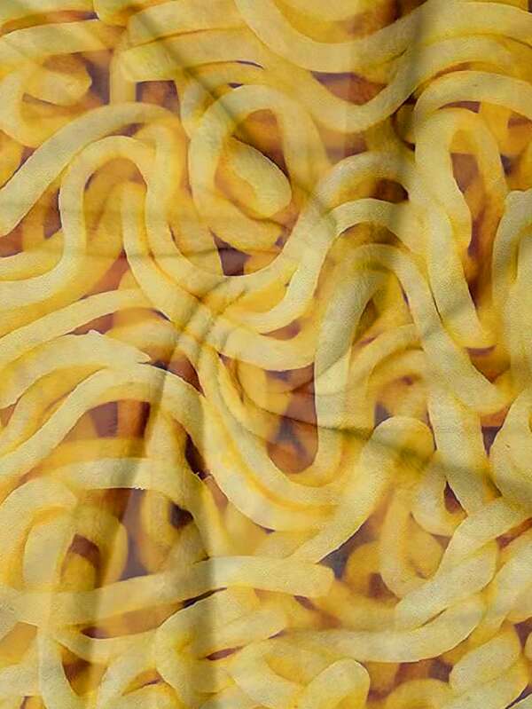 Noodle Pattern Blanket | SHEIN UK