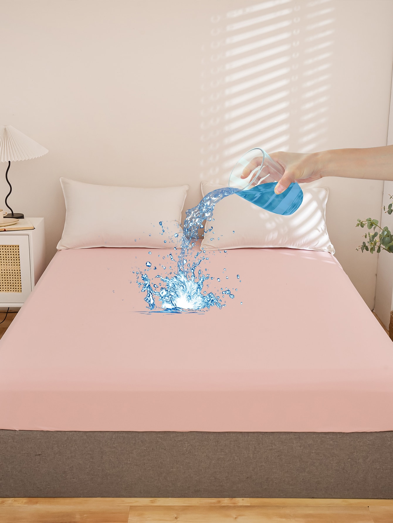 Plain Waterproof Fitted Sheet Without Filler