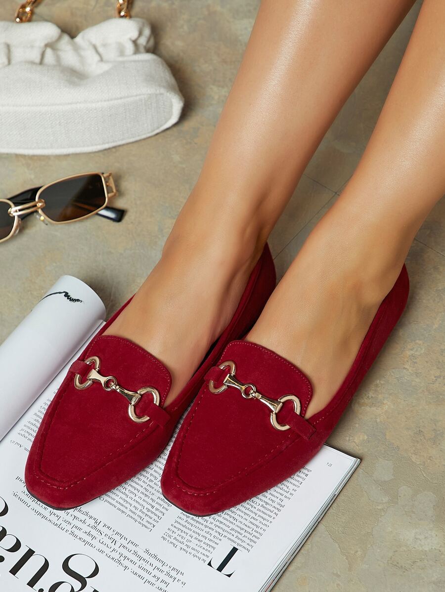Hardware Detail Across The Vamp Penny Loafers | SHEIN USA