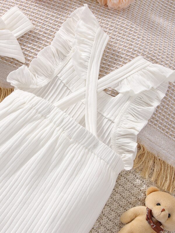 Baby Ruffle Trim Romper & Headband | SHEIN USA