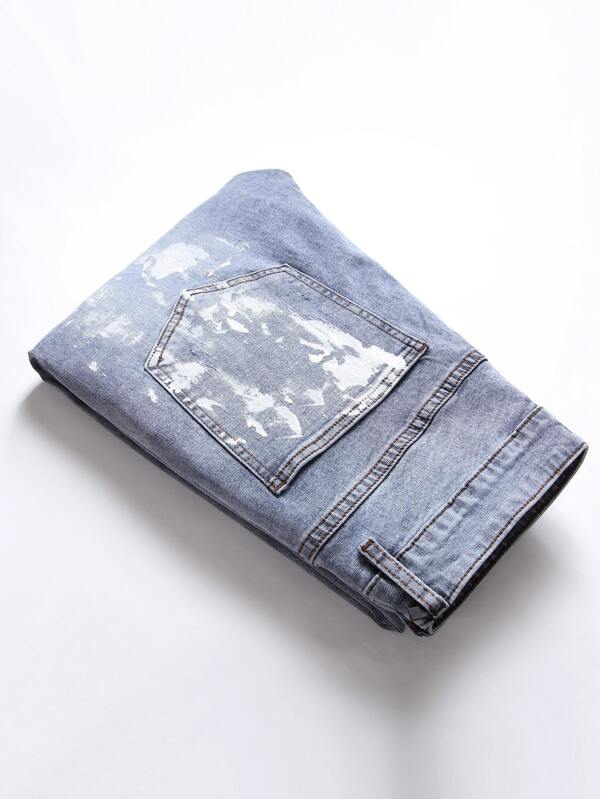 Manfinity EMRG Homme Jean En Coton Déchiré Effiloché Couture De Chiffon ...