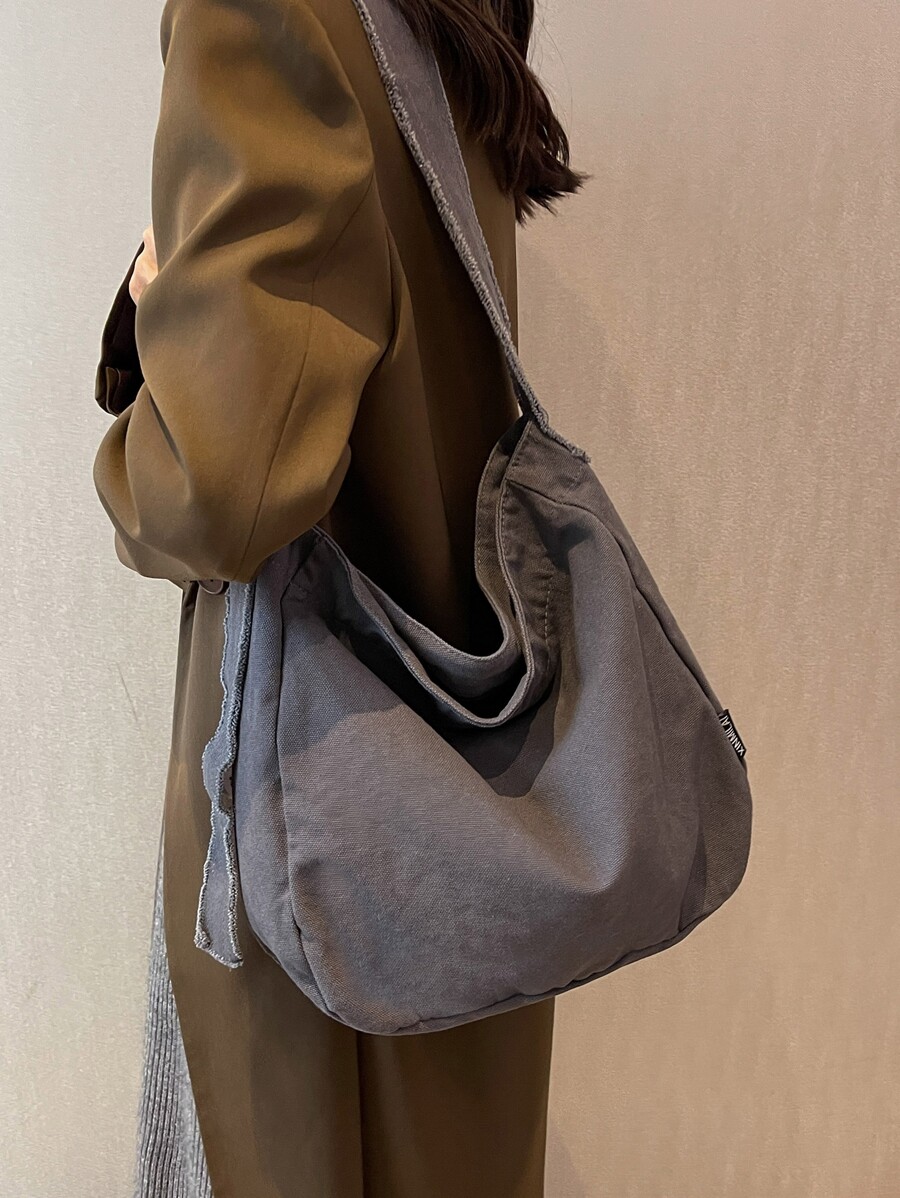 Lightweight,Business Casual Minimalist Canvas Hobo Bag For Teen Girls ...