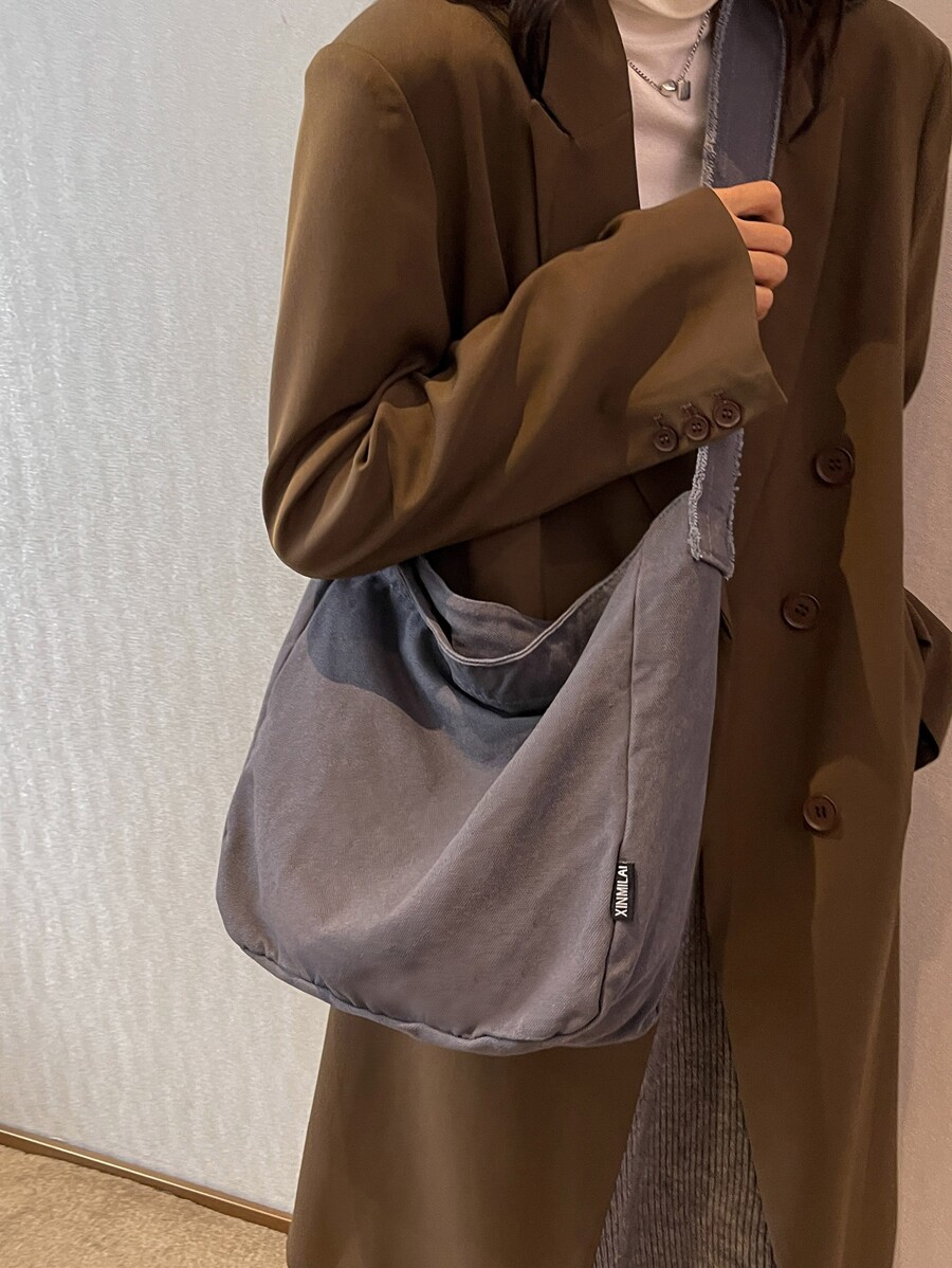 Lightweight,Business Casual Minimalist Canvas Hobo Bag For Teen Girls ...