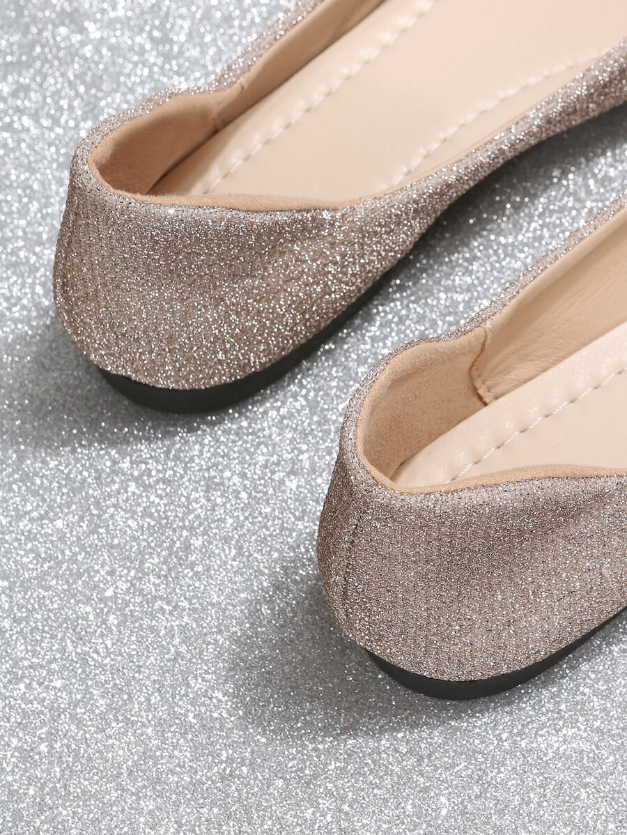 Glitter Point Toe Ballet Flats | SHEIN USA