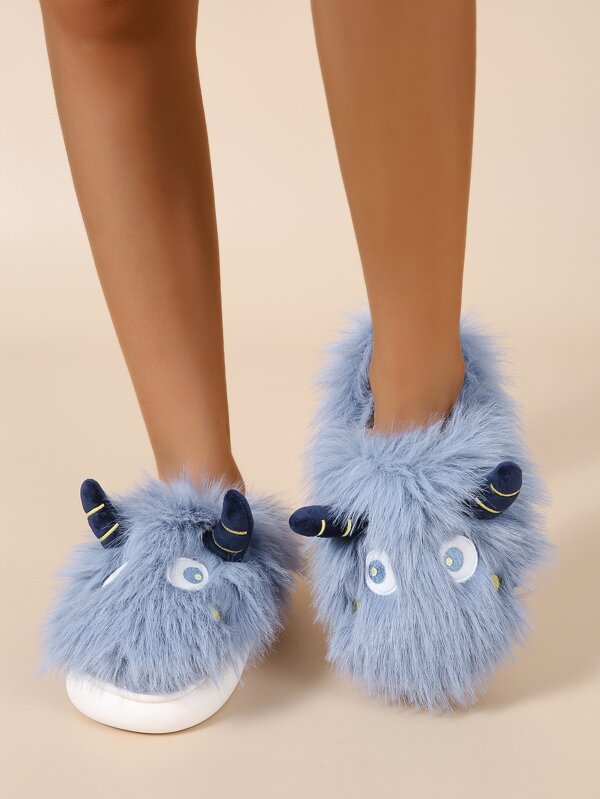 Monster Design Fluffy Novelty Slippers | SHEIN USA