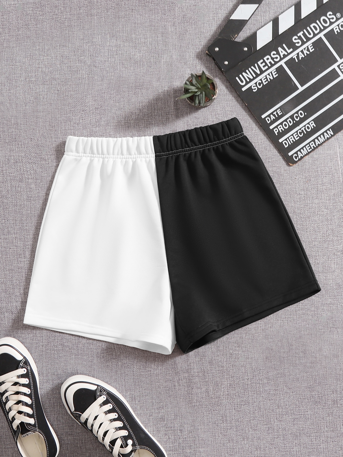 Shein Ezwear Two Tone Elastic Waist Shorts Shein Usa