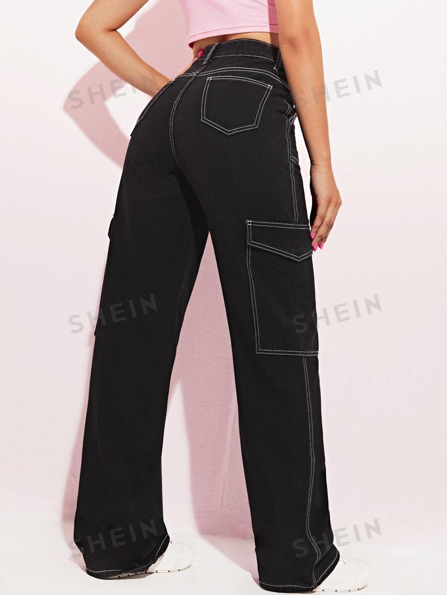 SHEIN High Waist Side Pocket Jeans | SHEIN UK