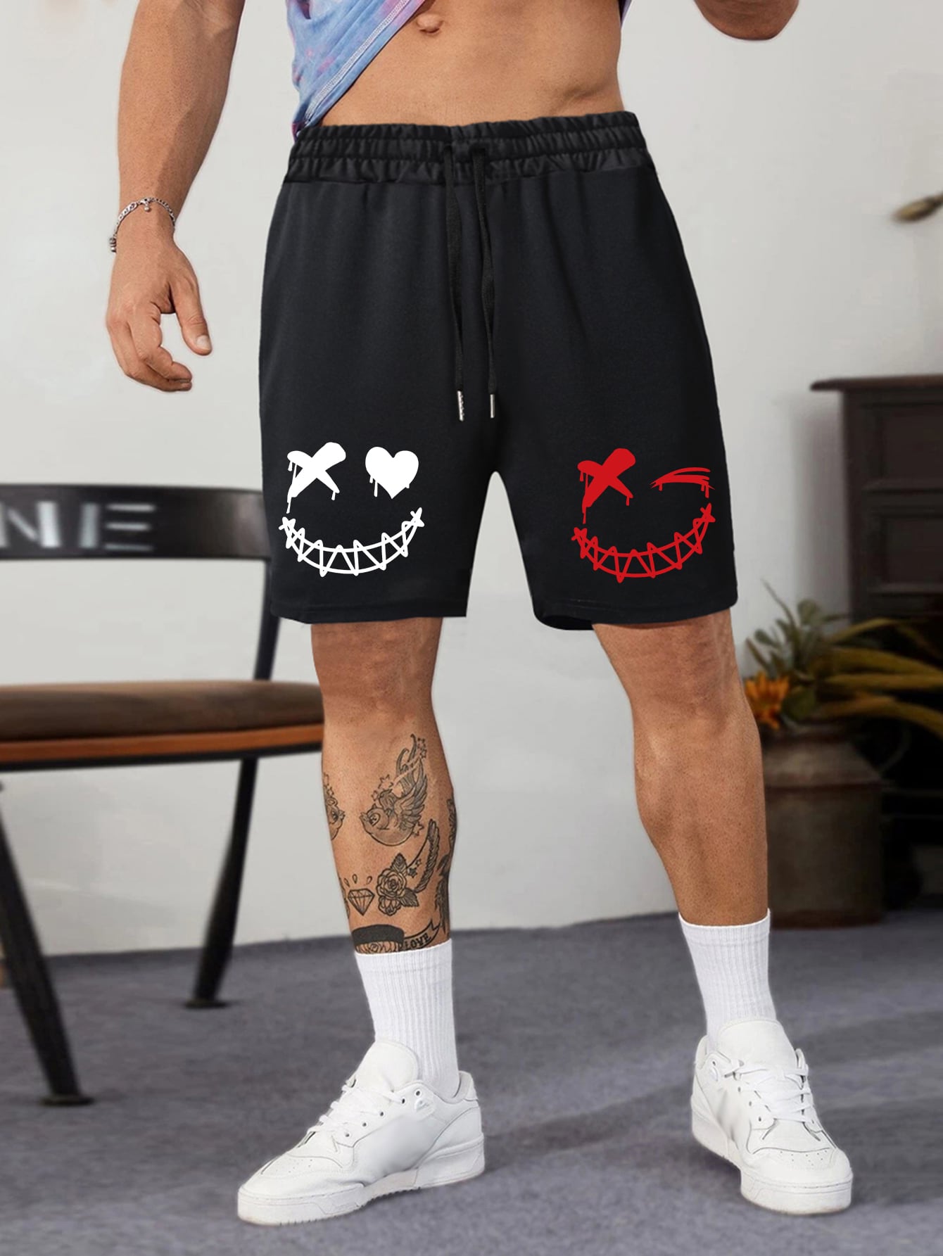 Manfinity EMRG Men Plus Cartoon Graphic Drawstring Waist Shorts | SHEIN UK