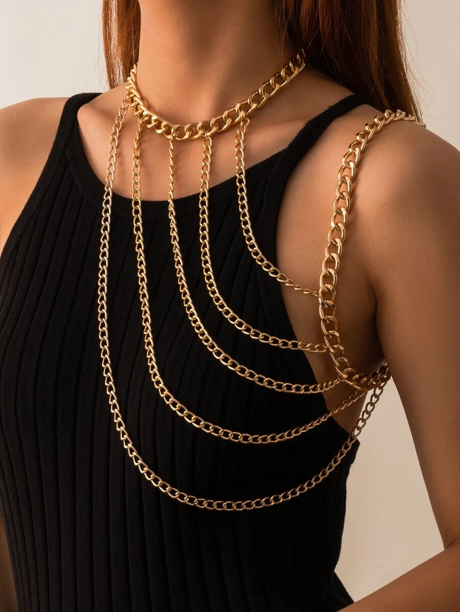 Minimalist Layered Body Chain | SHEIN USA